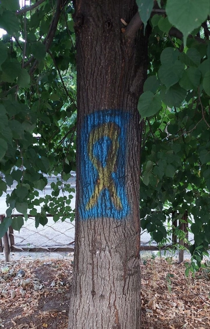 ‘Yellow Ribbon’ Resistant Movement Symbols Appear Across Occupied Kherson
