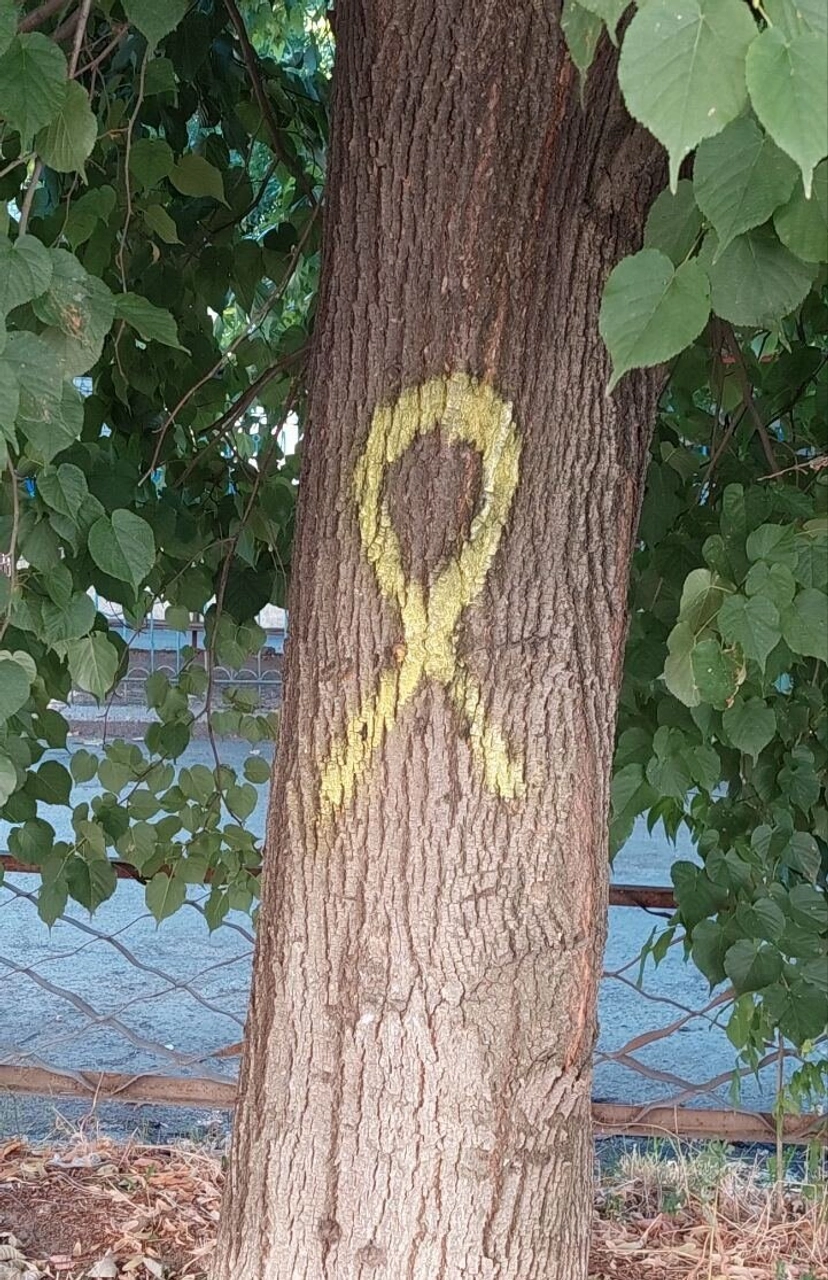 ‘Yellow Ribbon’ Resistant Movement Symbols Appear Across Occupied Kherson