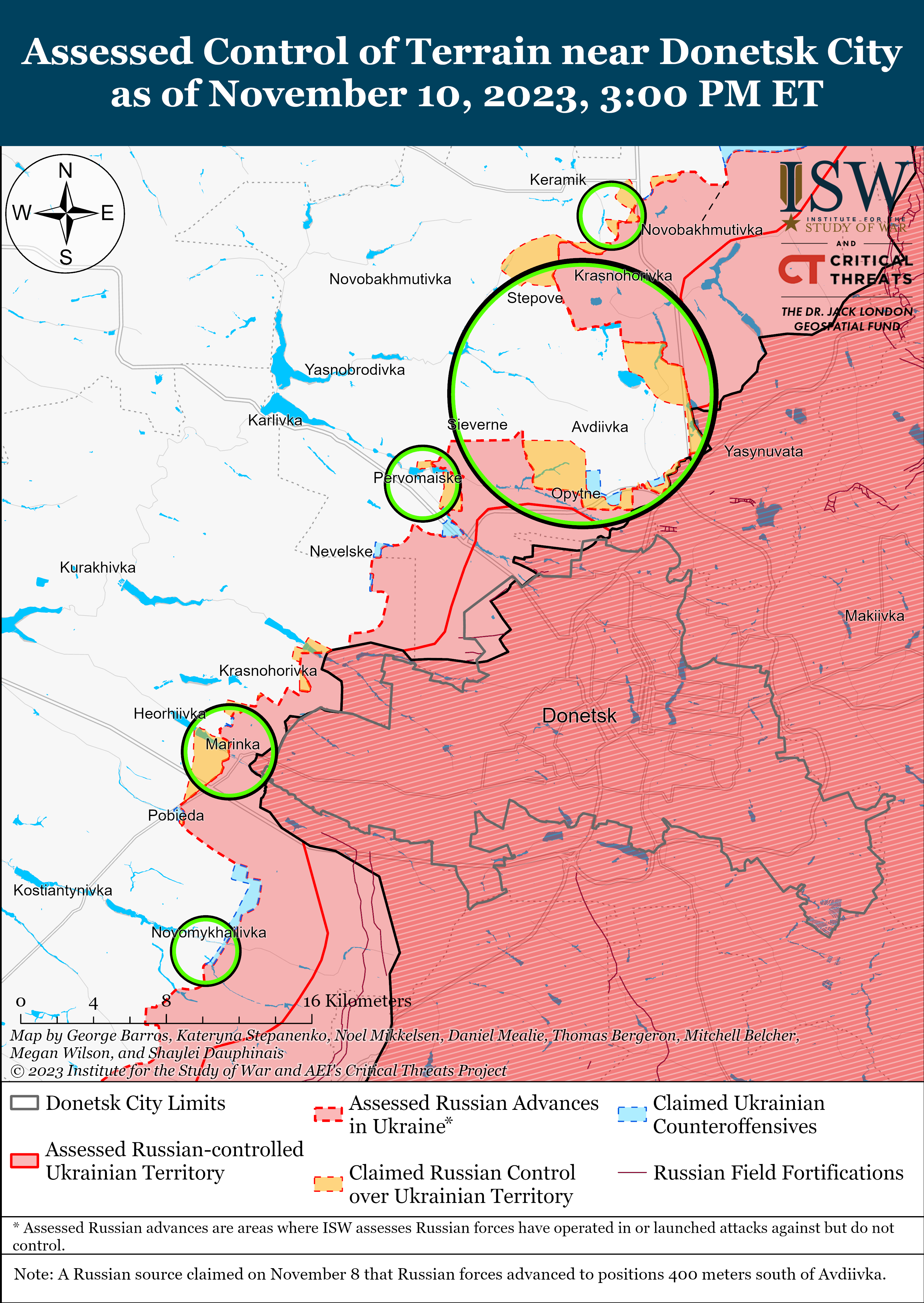 ISW Russian Offensive Campaign Assessment, Map and Update November 10, 2023