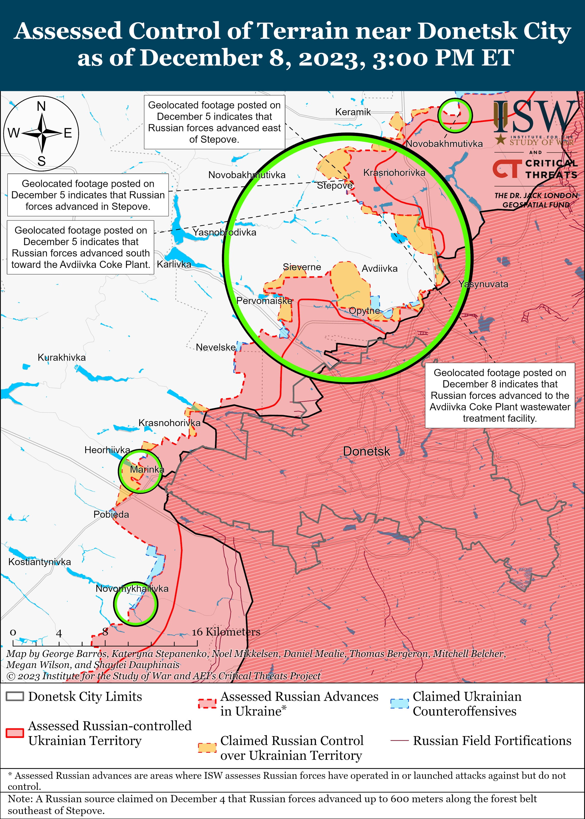 ISW Russian Offensive Campaign Assessment, Map and Update December 8, 2023