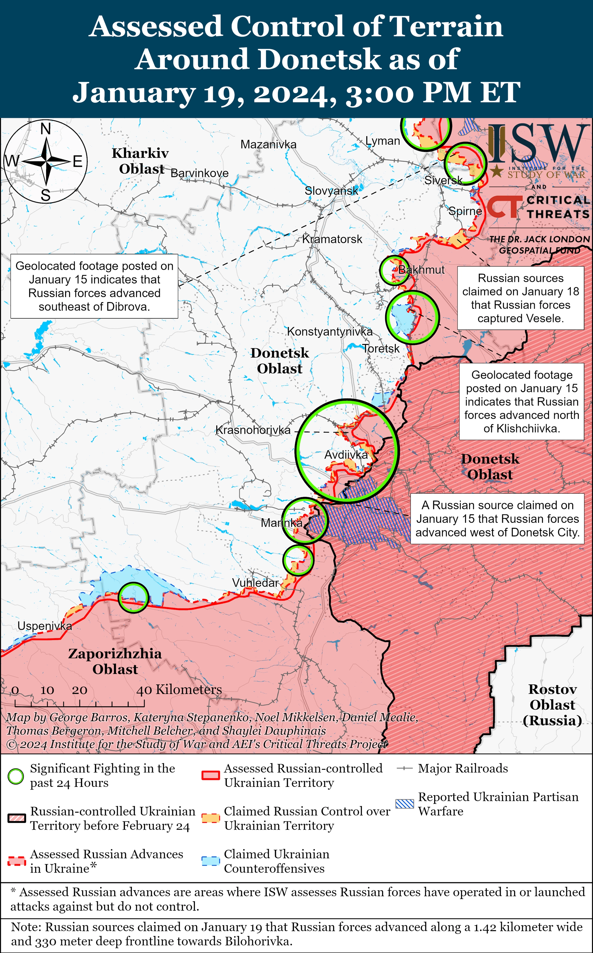 ISW Russian Offensive Campaign Assessment, Map and Update January 19, 2024