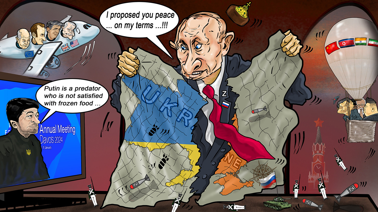 CARTOON: Putin Rants About Peace on His Terms, Zelensky Tells Davos ...
