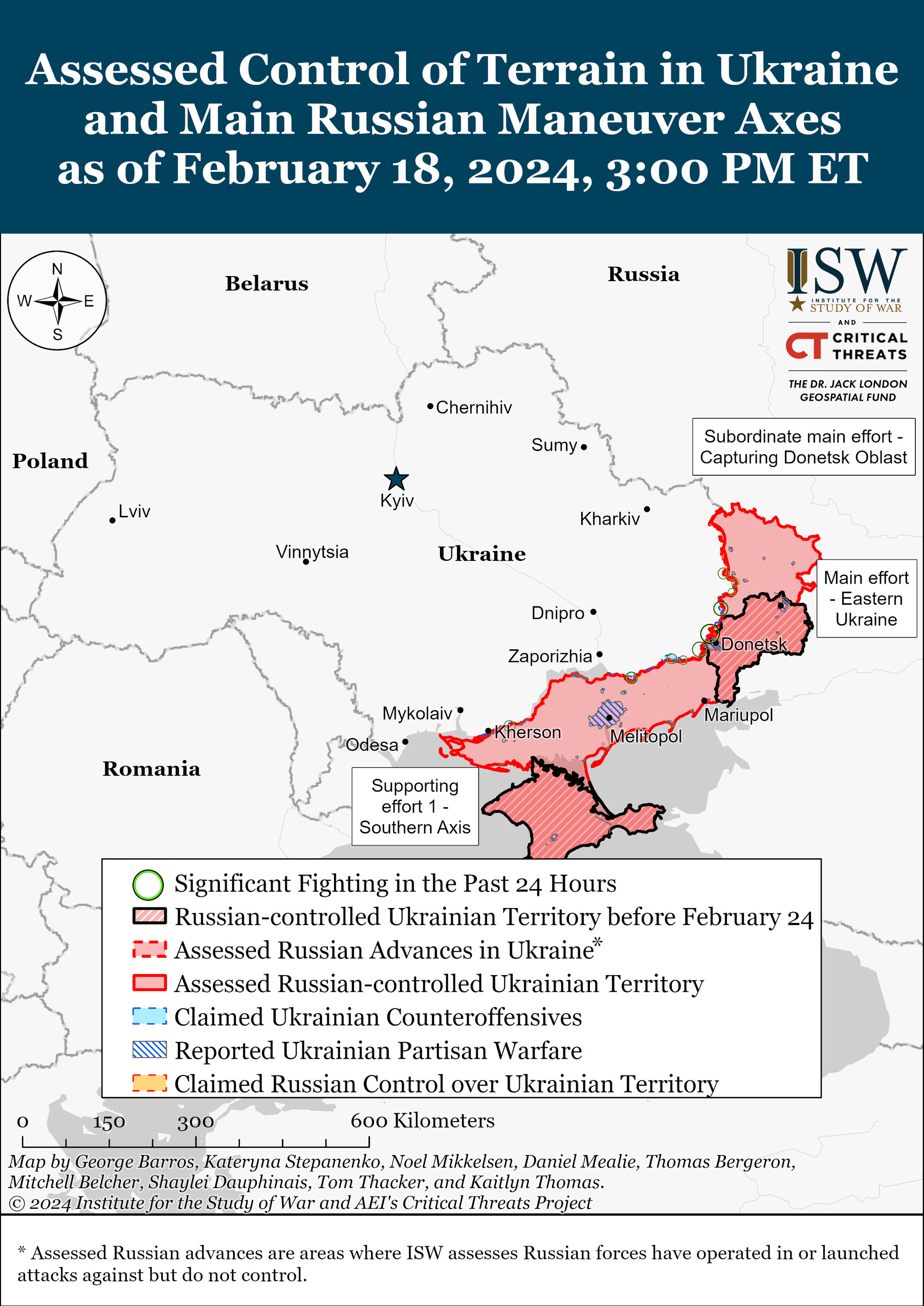ISW Russian Offensive Campaign Assessment, Map and Update February 18, 2024
