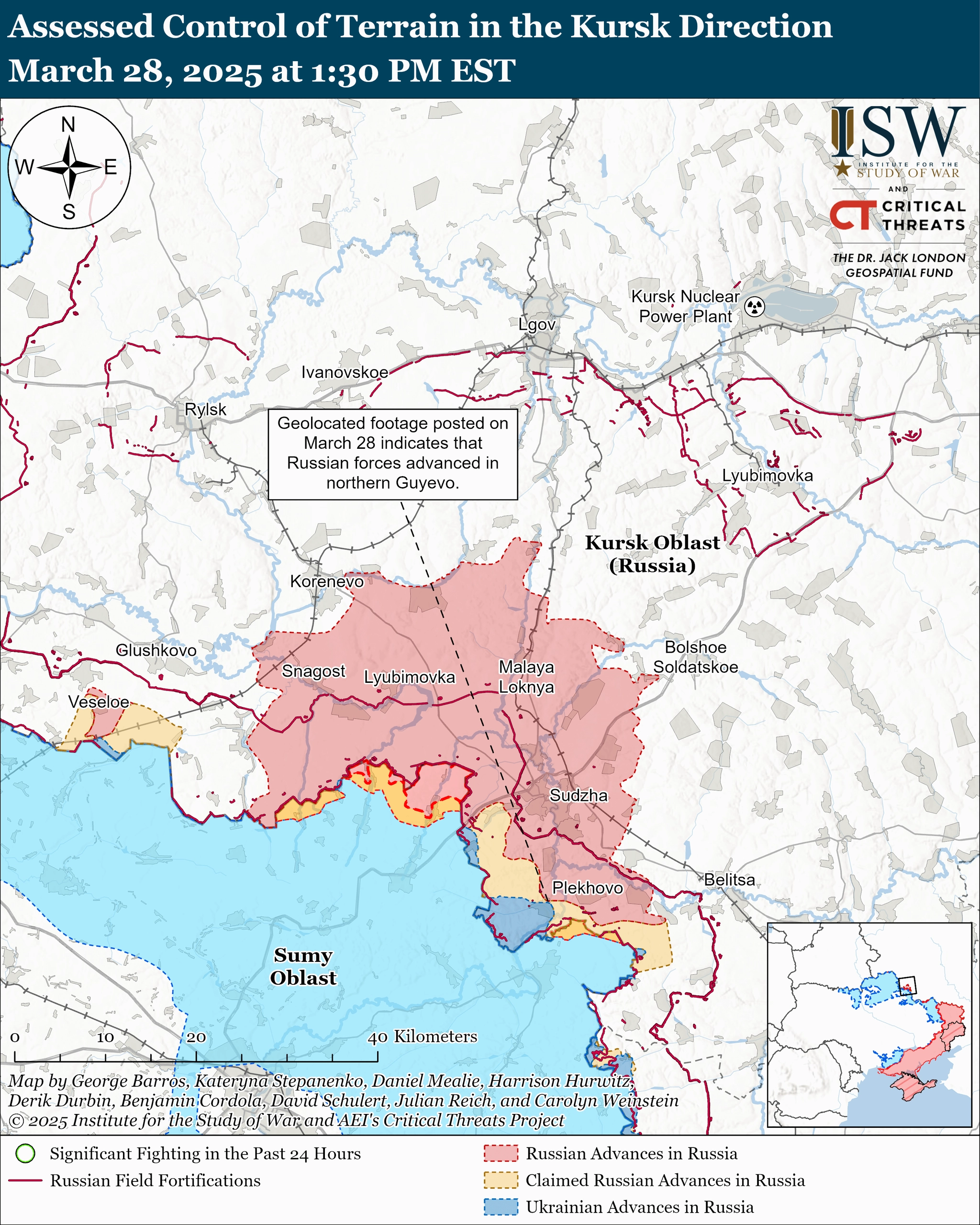 ISW Russian Offensive Campaign Assessment, Map and Update, March 28, 2025