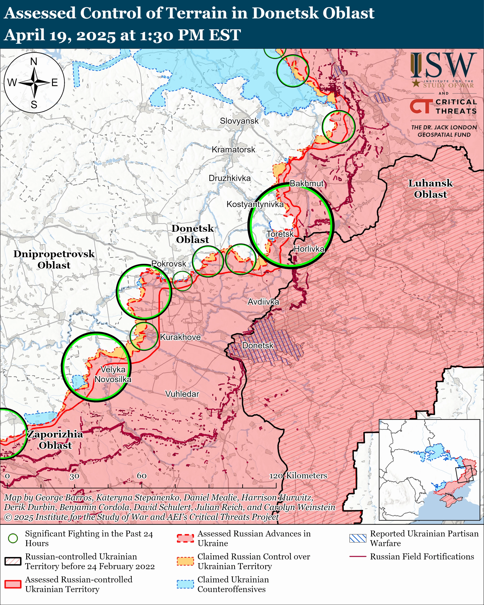 ISW Russian Offensive Campaign Assessment, Map and Update, April 19, 2025
