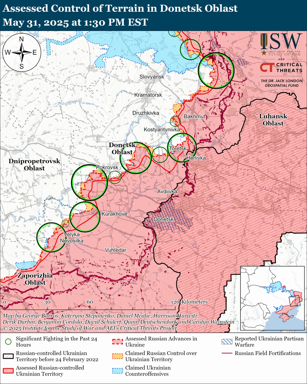 ISW Russian Offensive Campaign Assessment, Map and Update, May 31, 2025