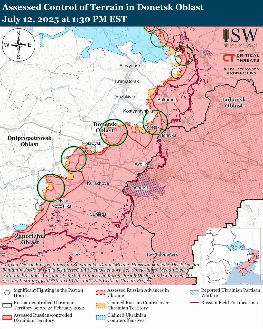 ISW Russian Offensive Campaign Assessment, Map and Update, July 12, 2025