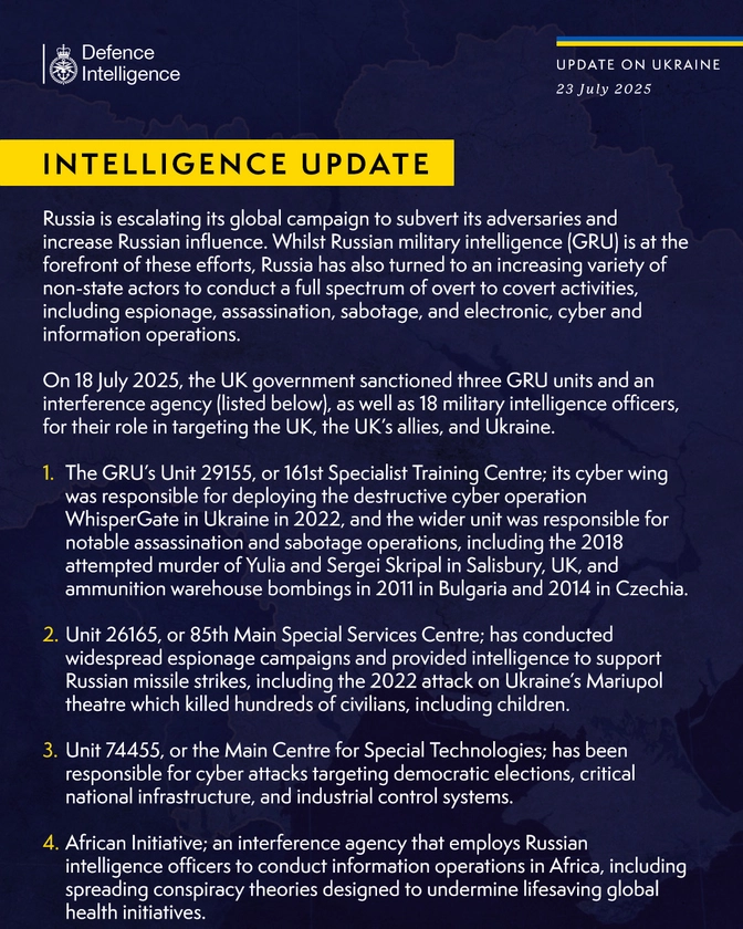 British Defence Intelligence Update Ukraine 19 May 2025