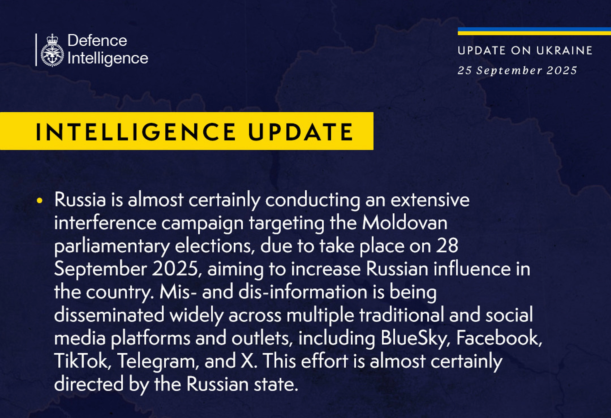 British Defence Intelligence Update Ukraine 25 September 2025