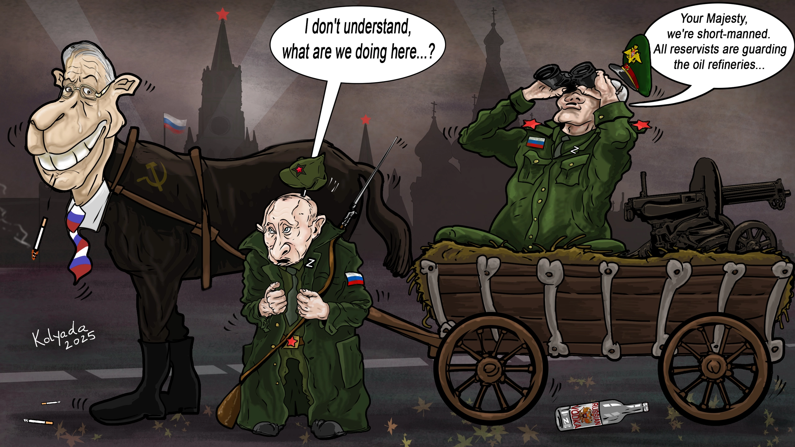 CARTOON: Dark, Сold Times in Russia as Ukrainians Hit Back