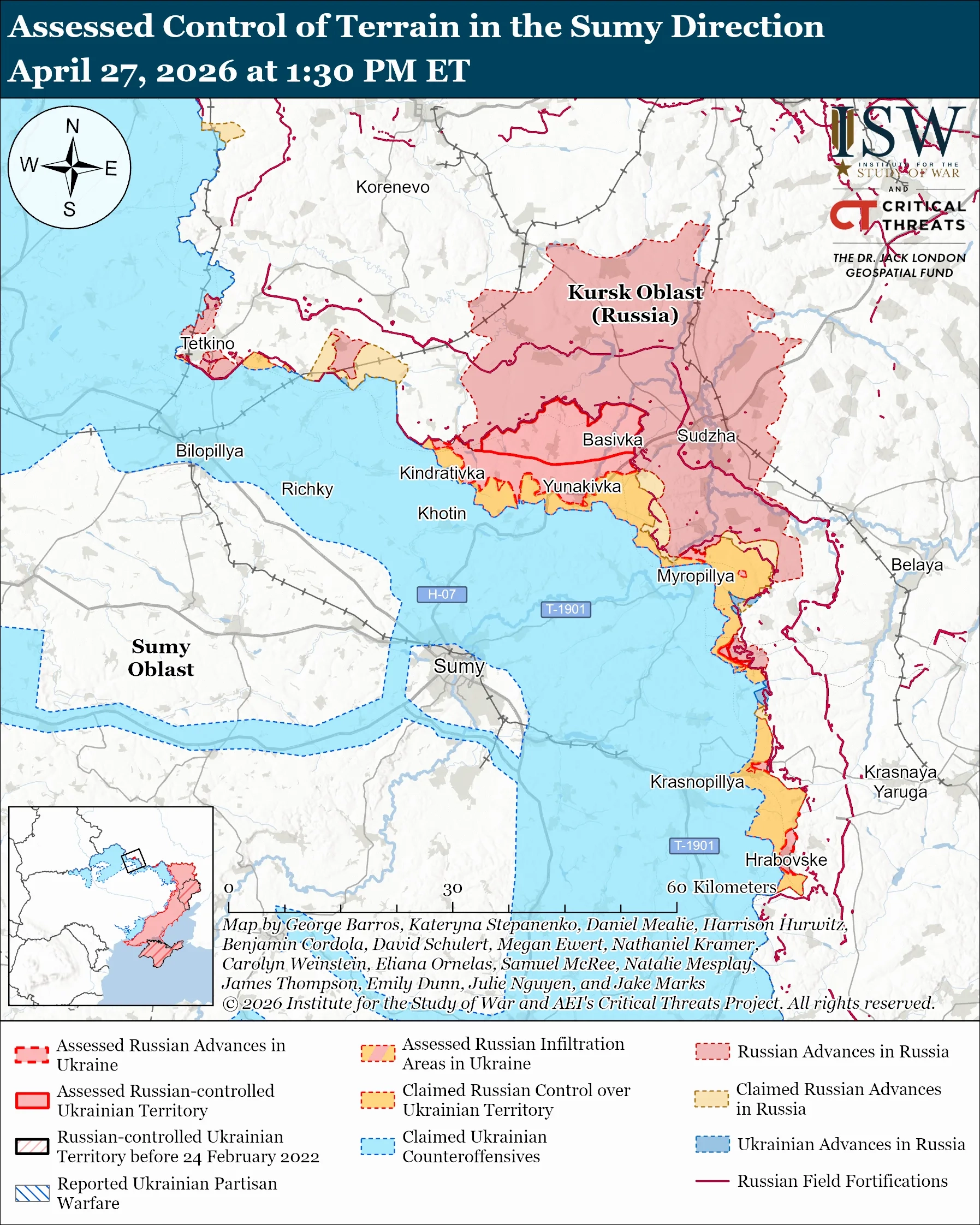 ISW Russian Offensive Campaign Assessment, Map and Update, April 27, 2026