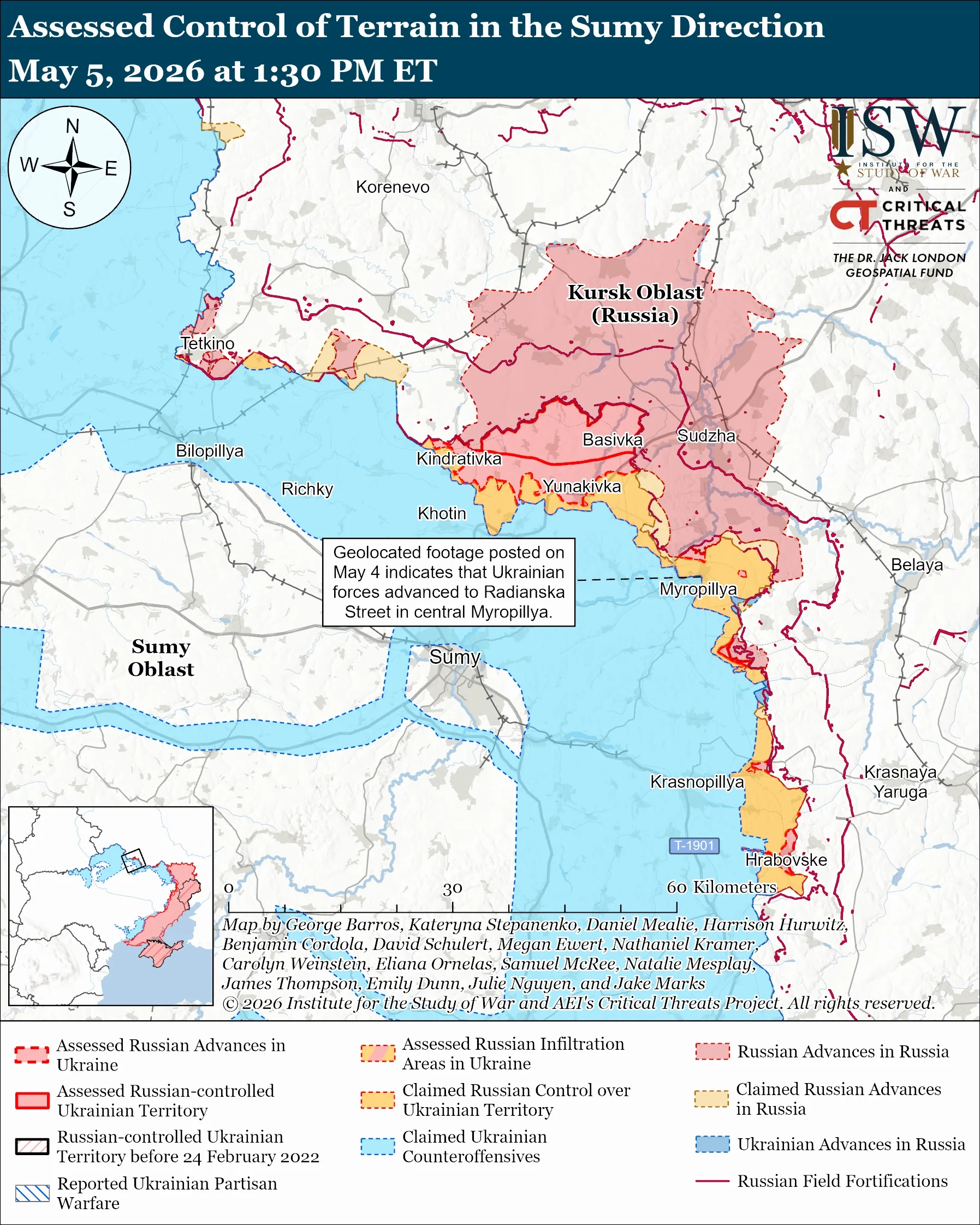 ISW Russian Offensive Campaign Assessment, Map and Update, May 5, 2026